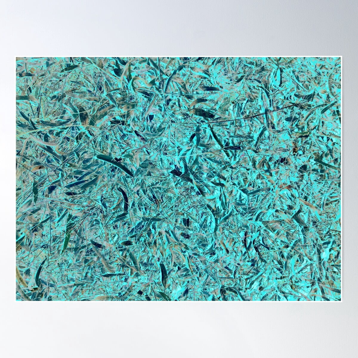 Eucalyptus Leaf Litter Blue Abstract Poster Wall Art, Modern Wall Decor ...