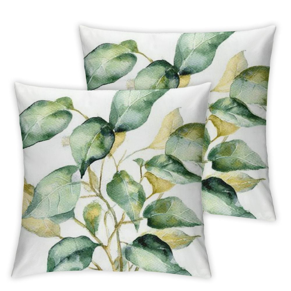 Eucalyptus Leaf Pillow Covers Set of 2 Watercolor Pillow Sage Green ...