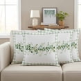 Eucalyptus Leaf Pillow Covers Set of 4, Watercolor Spring Green Leaf ...