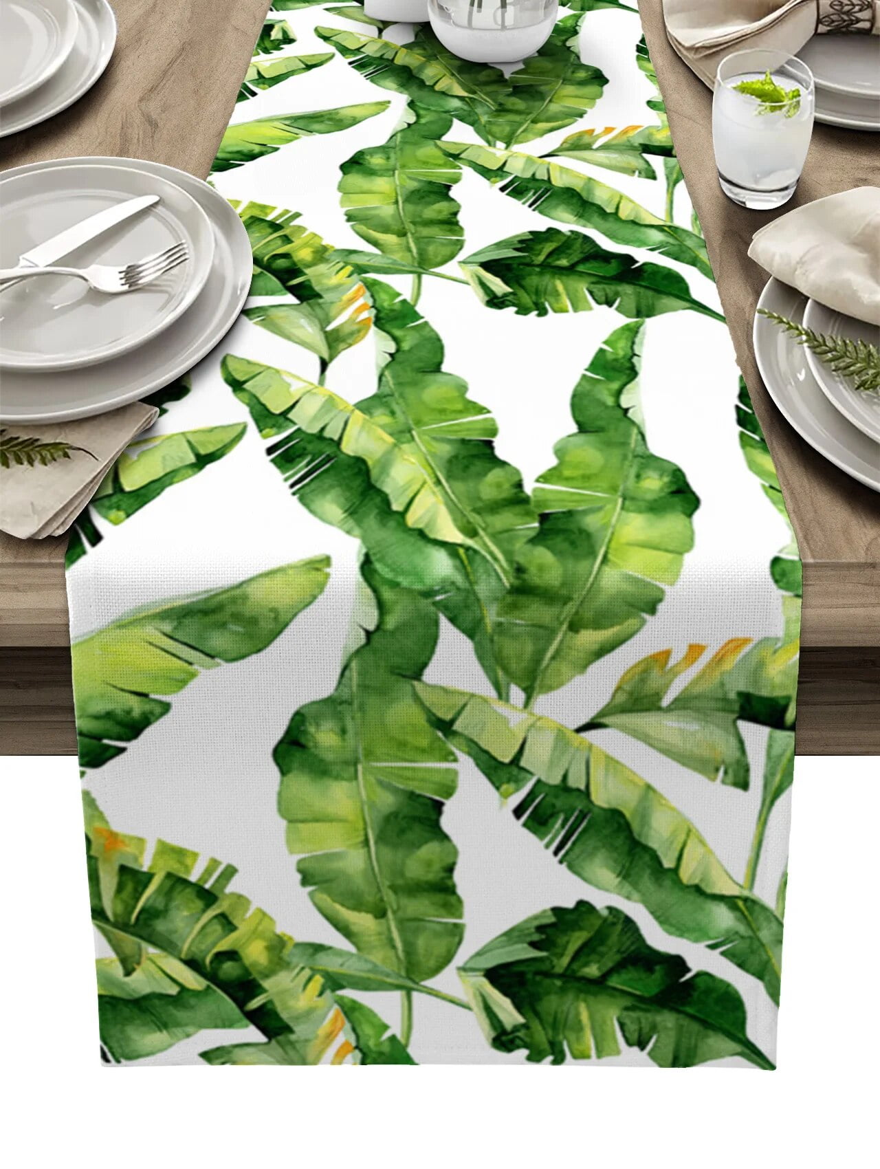 Eucalyptus Leaf Plant Table Runners For Wedding Party Decoration Modern ...