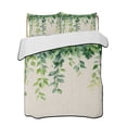 Eucalyptus Leaf Quilts Bedding Set California King Spring Watercolor ...