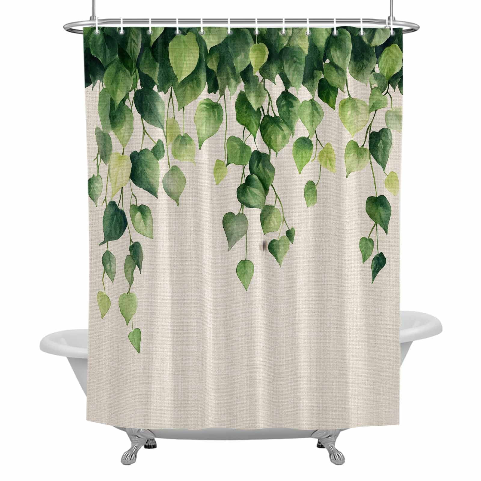 Eucalyptus Leaf Shower Curtain for Bathroom, Country Watercolor Sage ...