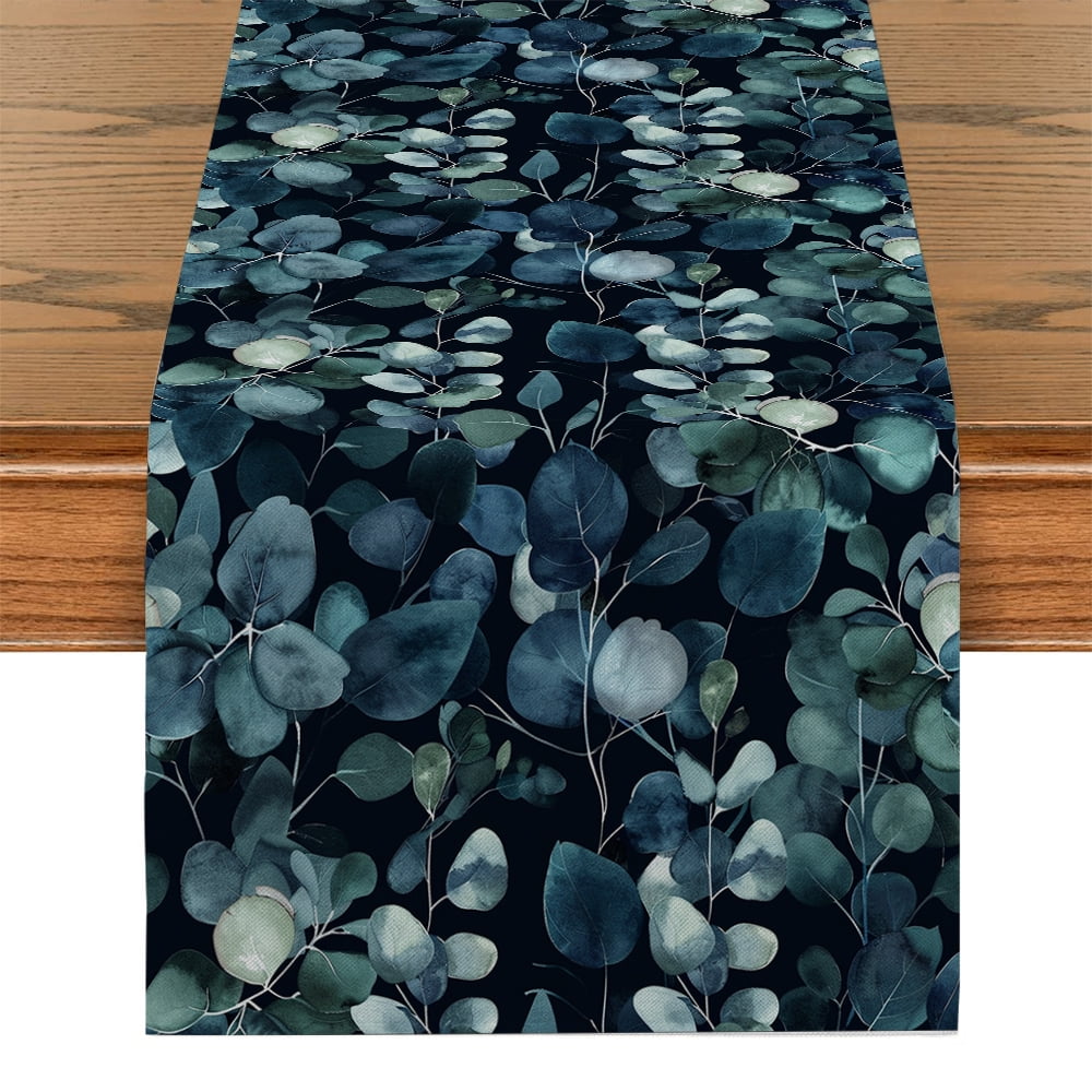 Eucalyptus Leaf Table Runner Wedding ration Cloth Dining r Coffee Table ...