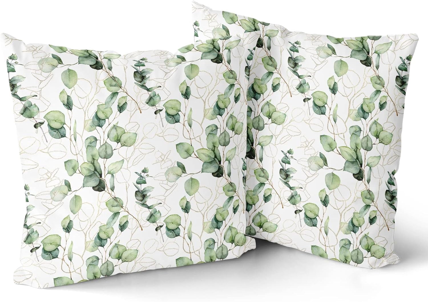 Eucalyptus Leaf Throw Pillow Covers - Seasonal Tropical Green Leaves ...