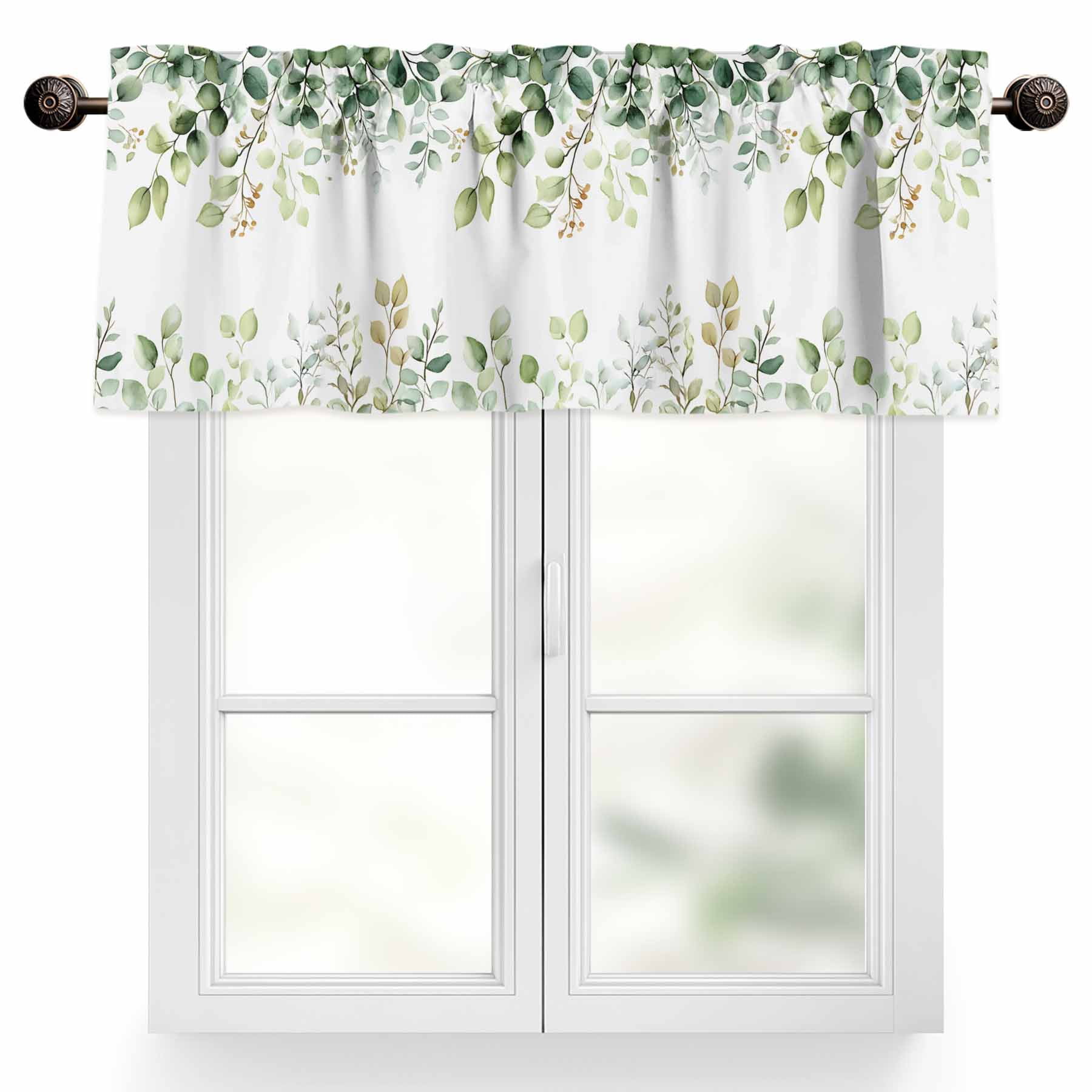 Eucalyptus Leaf Valances for Windows, 42 x 12in, Green Plant Farm ...