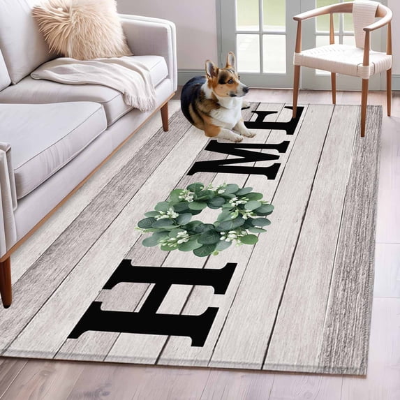 Eucalyptus Leaves Area Rug 3x5 FT, Non Slip Entryway Bedside Carpet ...