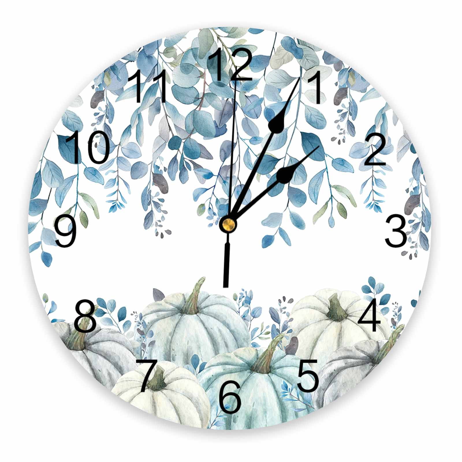 Eucalyptus Leaves Autumn Leaves PVC Wall Clock Bedroom ration Wall ...