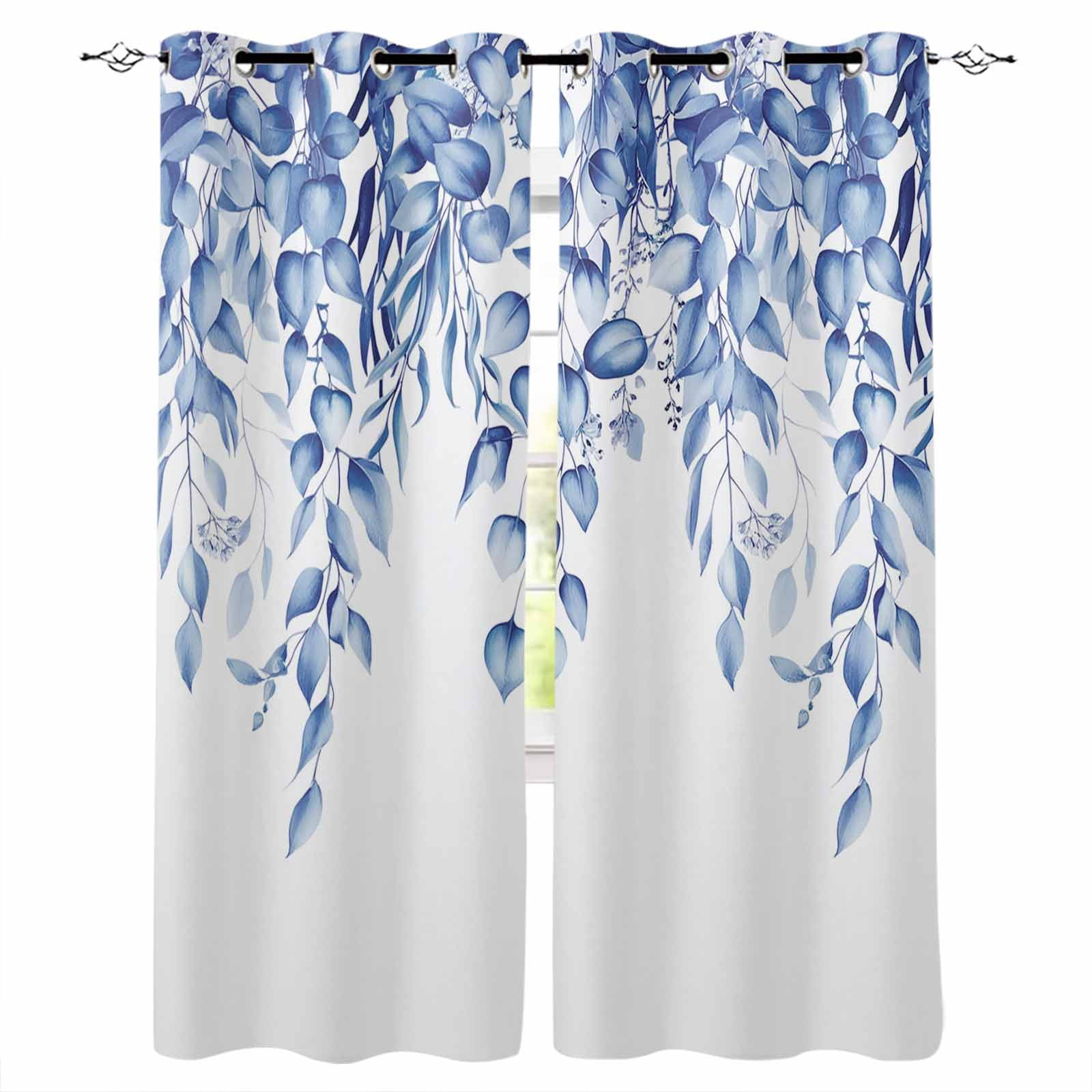 Eucalyptus Leaves Blackout Curtains for Bedroom/Living Room, Thermal ...