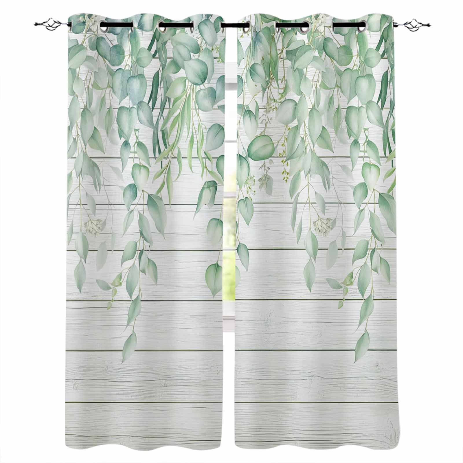 Eucalyptus Leaves Blackout Curtains for Bedroom/Living Room, Thermal ...