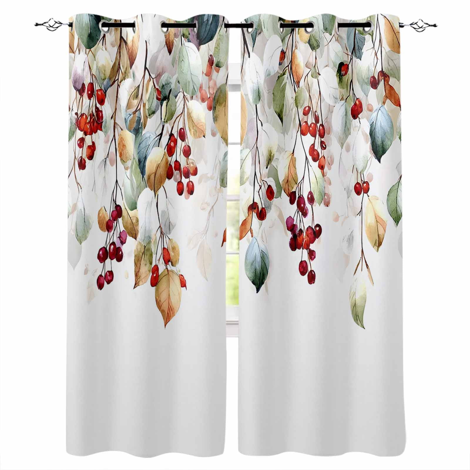 Eucalyptus Leaves Blackout Curtains for Bedroom, Summer Botanical ...
