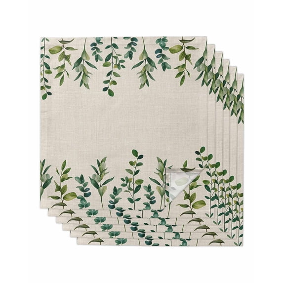 Eucalyptus Leaves Cloth Napkins Set of 6 Reusable Dinner Napkins ...
