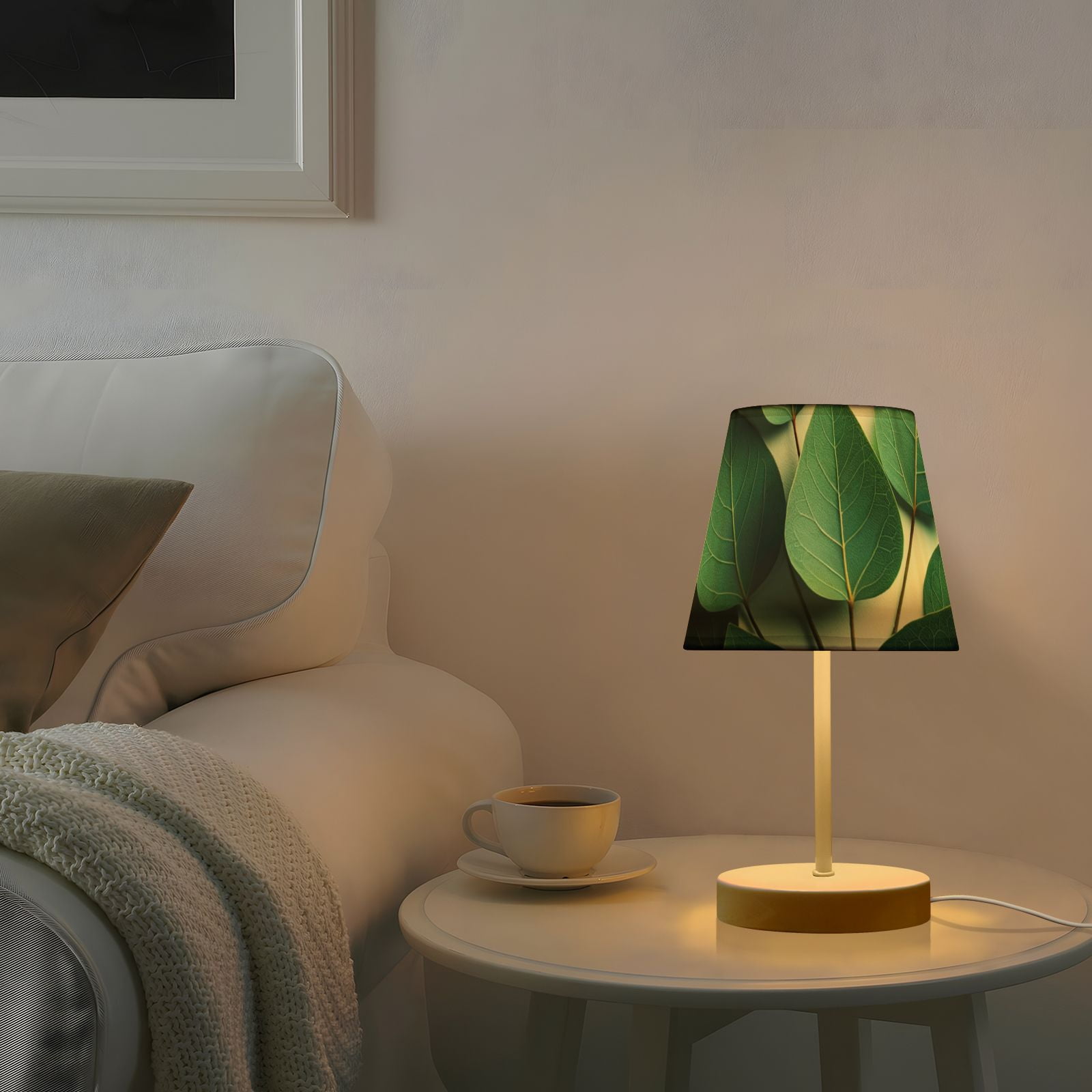 Eucalyptus Leaves Desk Lamp 3 Color Modes LED Table Lamp Nightstand ...
