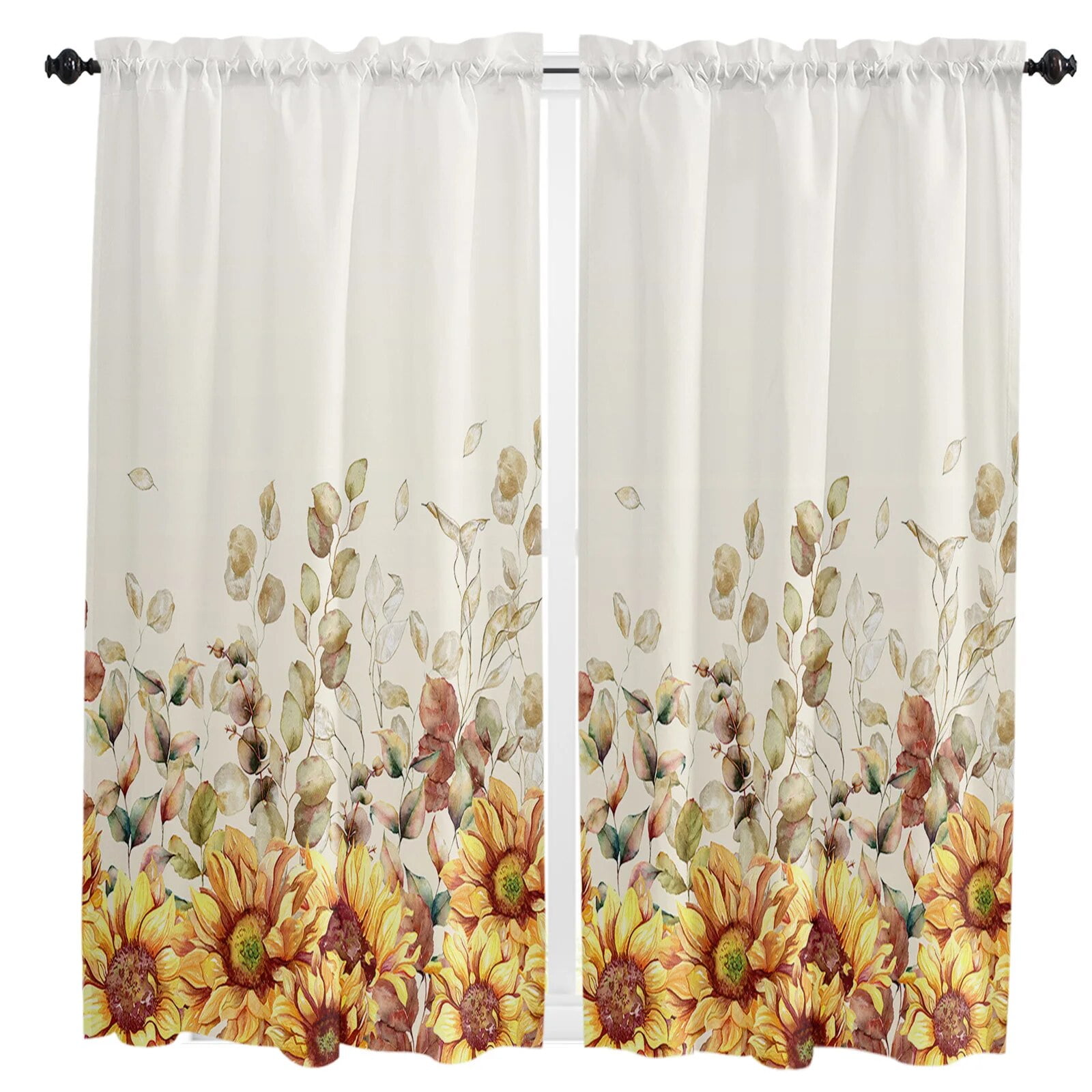 Eucalyptus Leaves Farmhouse Plant Fall Curtain Home ration Living Room ...