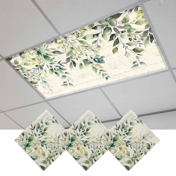 Eucalyptus Leaves Fluorescent Light Covers, Watercolor Weeping Teal ...