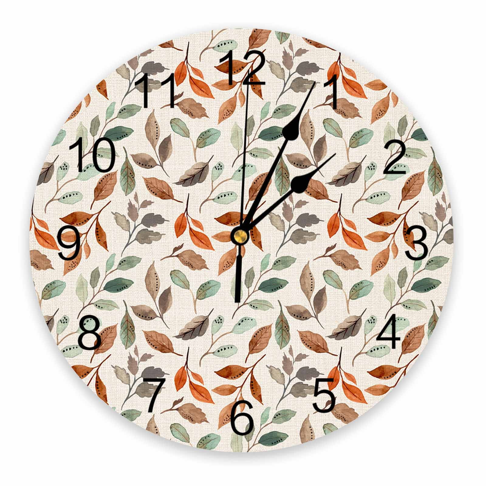 Eucalyptus Leaves Green Leaves PVC Wall Clock Bedroom ration Wall Clock ...