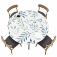 Eucalyptus Leaves Round Fitted Tablecloth with Elastic Edge Green Leaf ...