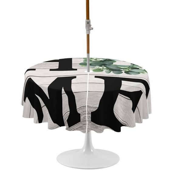 Eucalyptus Leaves Round Outdoor Tablecloth, Waterproof Table Cloth ...