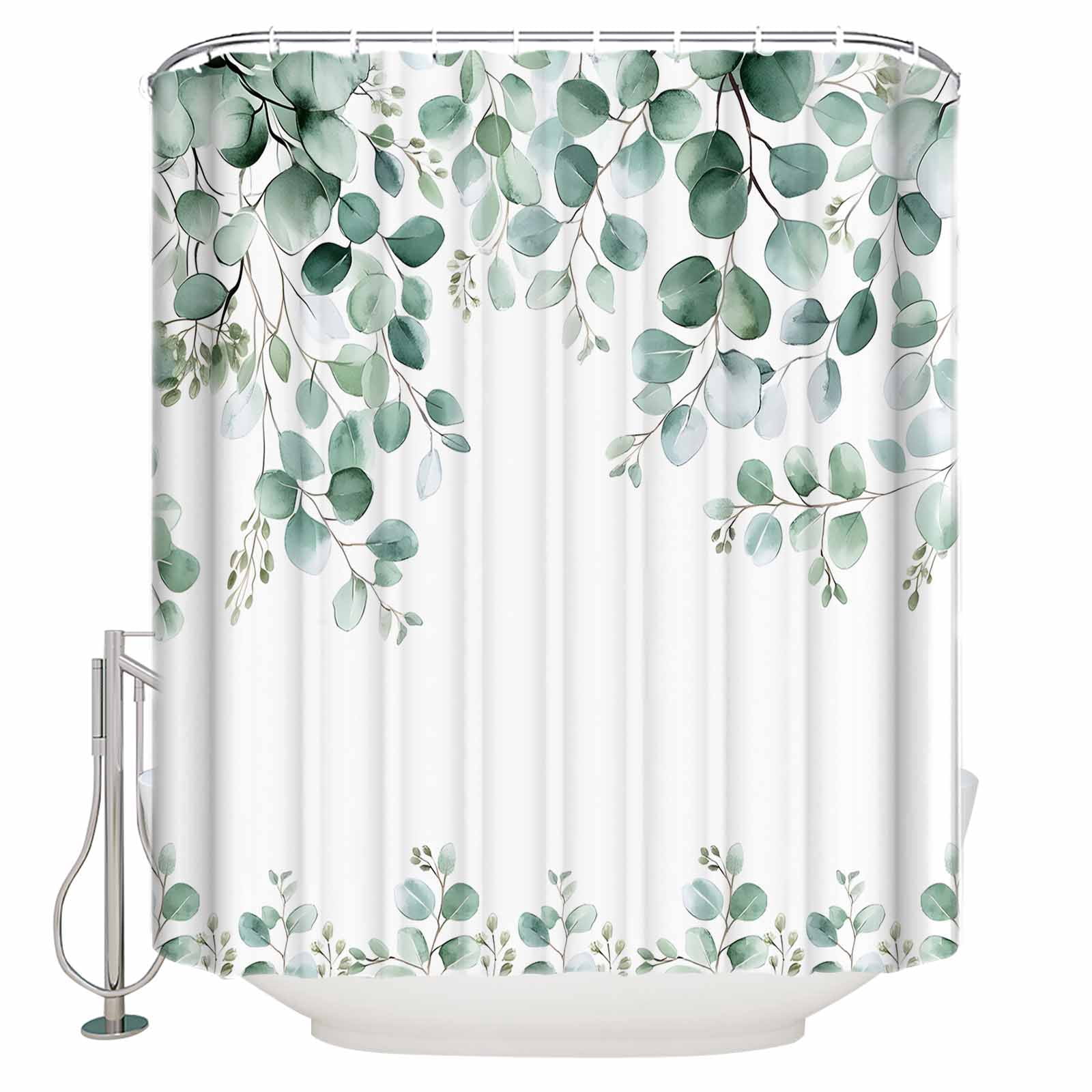 Eucalyptus Leaves Shower Curtain, 72" x 72", Vines Branch Plants ...