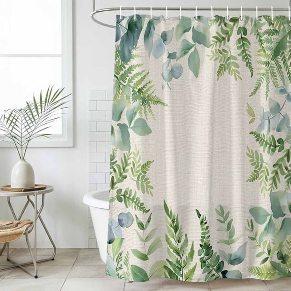 Eucalyptus Leaves Shower Curtain Set, Waterproof Shower Curtains for ...