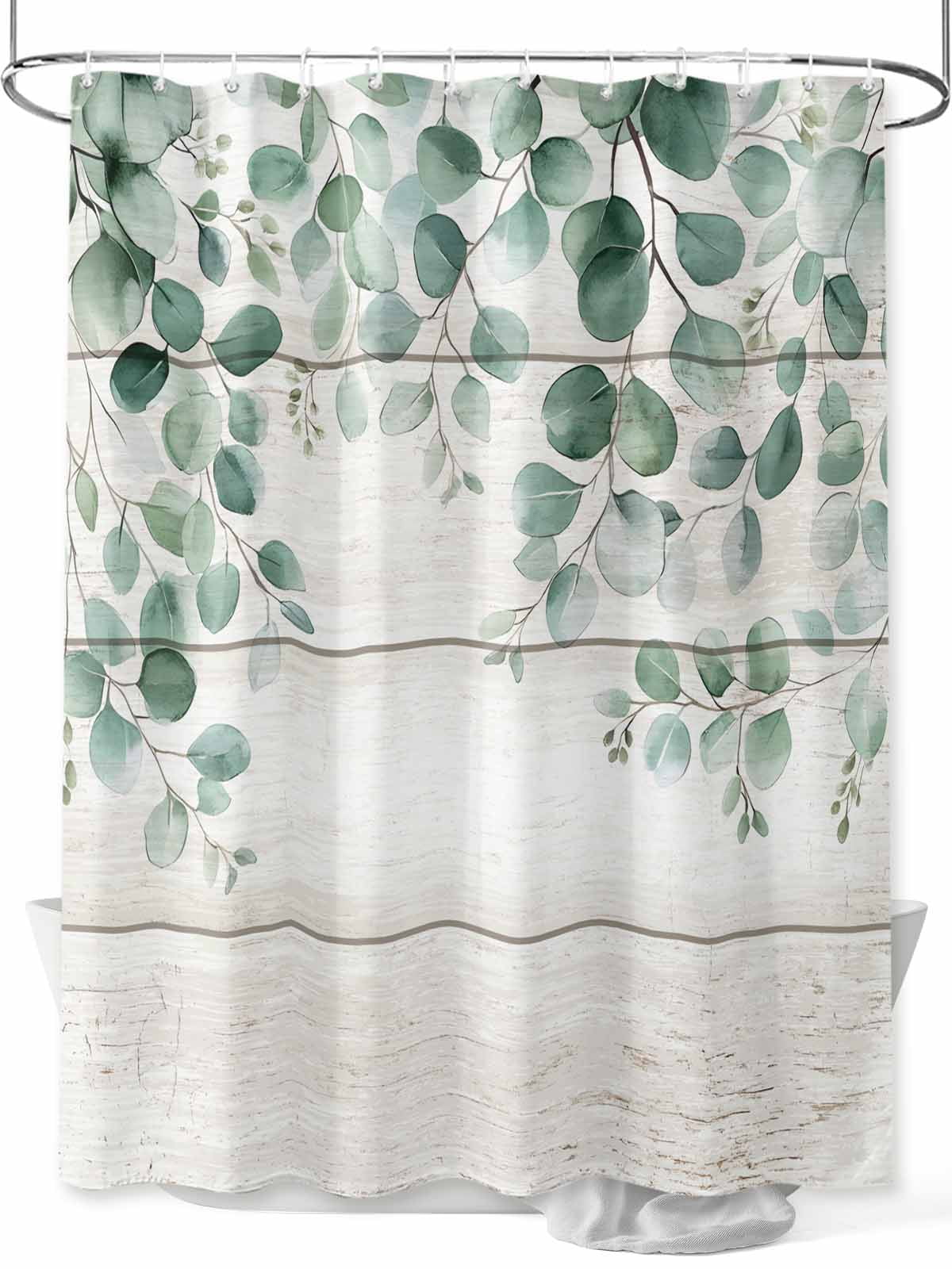 Eucalyptus Leaves Shower Curtain Set, Waterproof Shower Curtains for ...