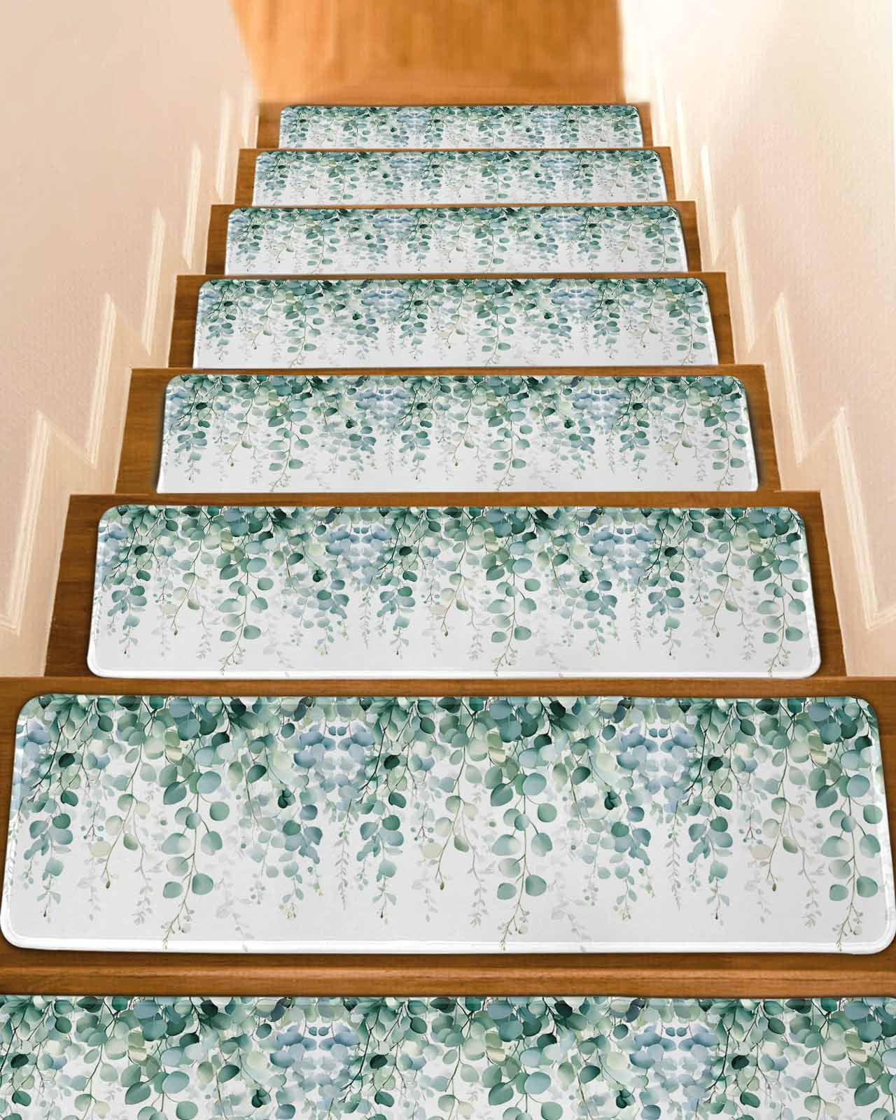 Eucalyptus Leaves Stair Treads for Wooden Steps Indoor Runner Rug ...
