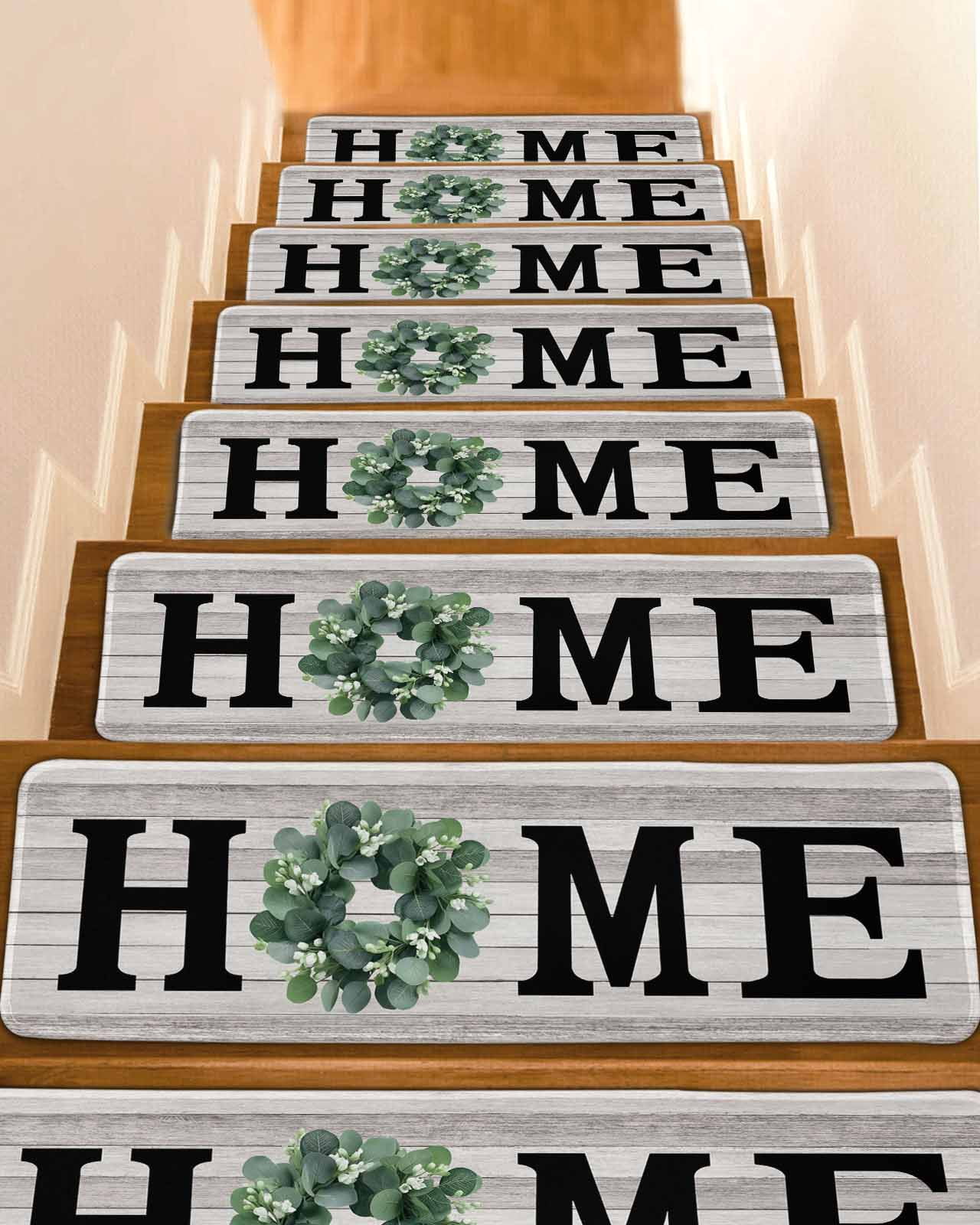 Eucalyptus Leaves Stair Treads for Wooden Steps Indoor Runner Rug ...