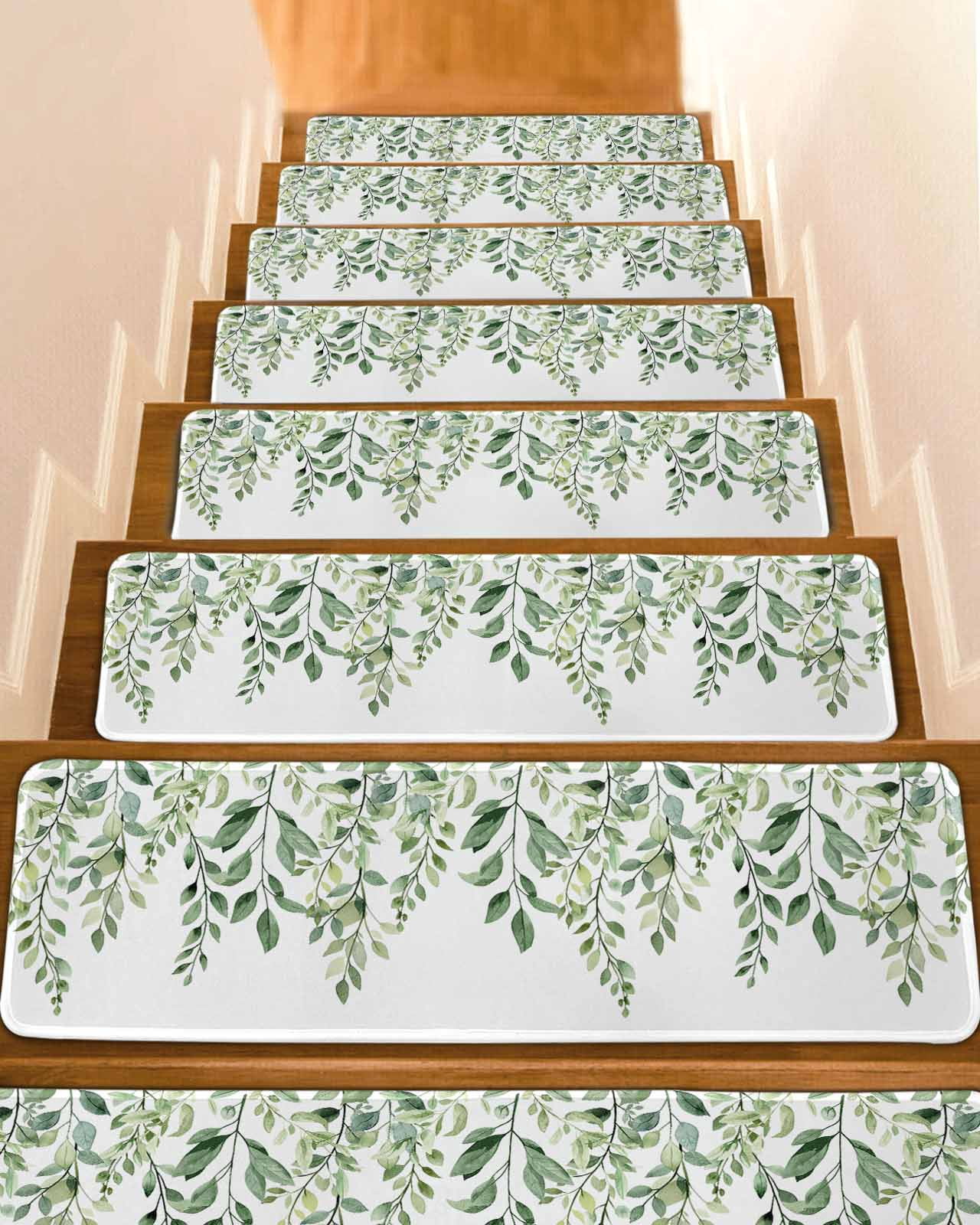 Eucalyptus Leaves Stair Treads for Wooden Steps Indoor Runner Rug ...