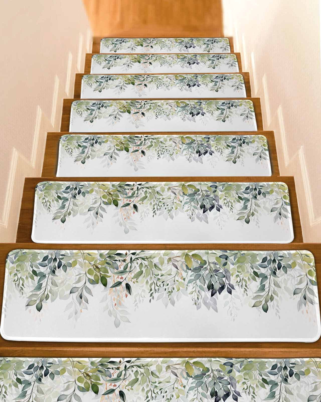 Eucalyptus Leaves Stair Treads for Wooden Steps Indoor Runner Rug ...