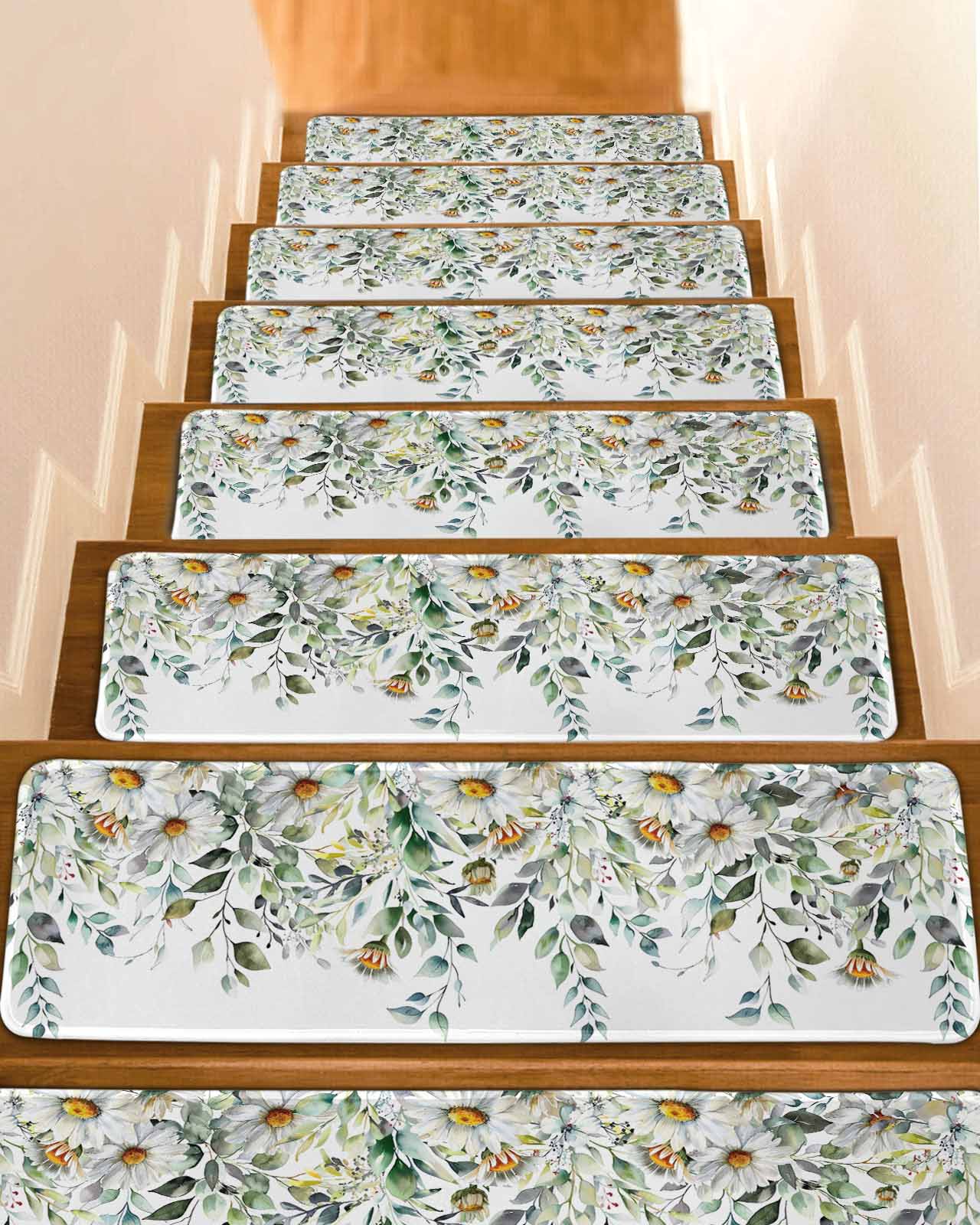Eucalyptus Leaves Stair Treads for Wooden Steps Indoor Runner Rug ...