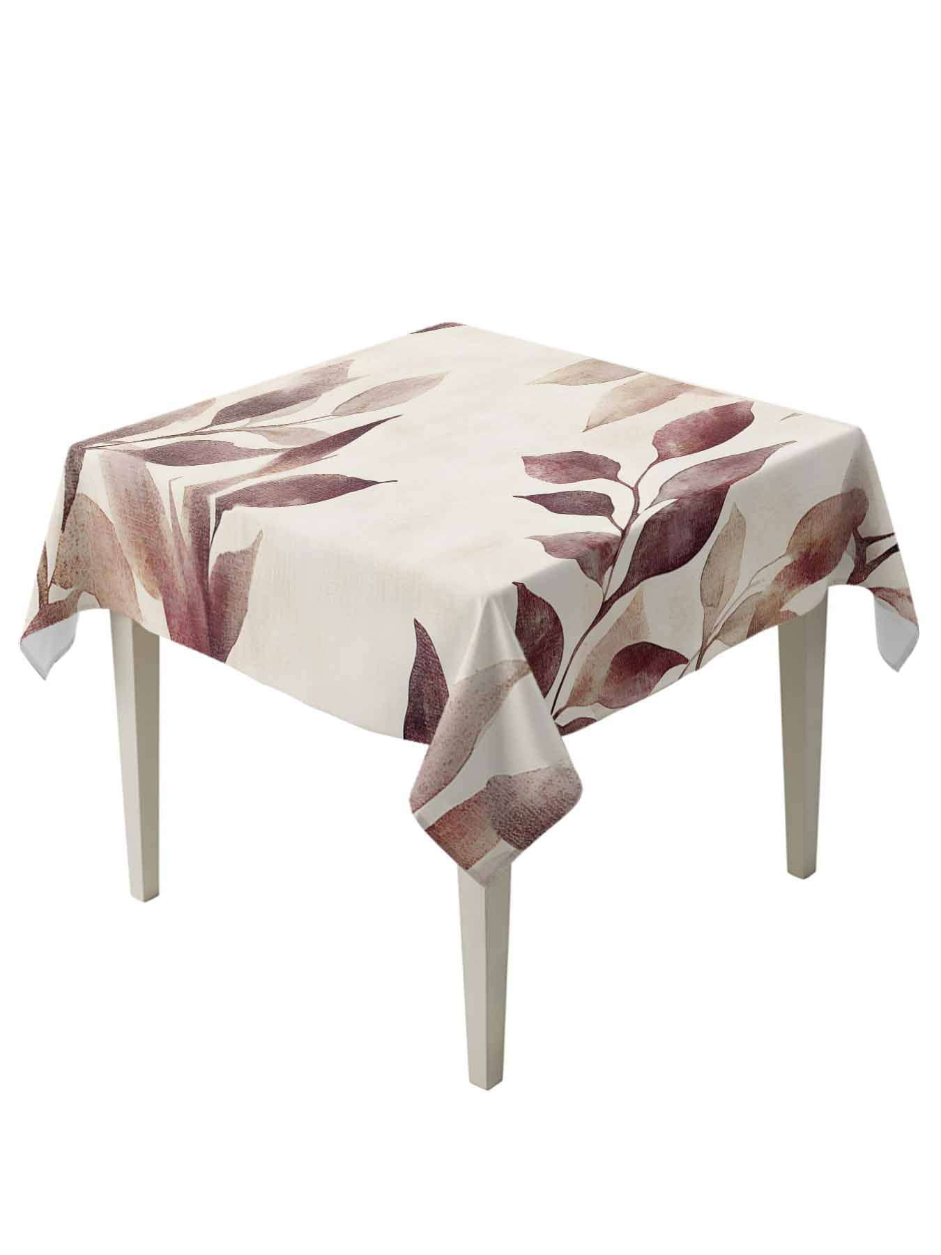 Eucalyptus Leaves Table Cloth, Brown Spring Botanical Aesthetic ...