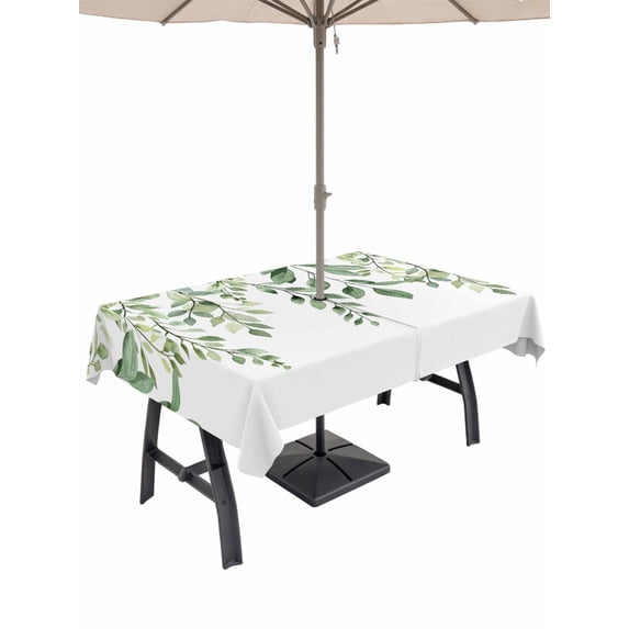 Eucalyptus Leaves Table Cloth Rectangle Outdoor Tablecloth, Sage Green ...