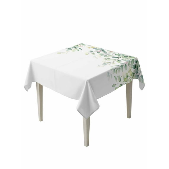 Eucalyptus Leaves Table Cloth, Summer Botanical Spring Green Waterproof ...