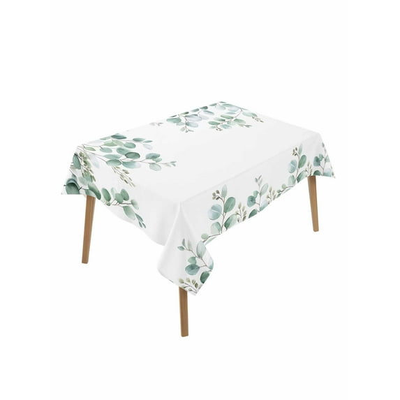 Eucalyptus Leaves Table Cloth, Watercolor Sage Green Botanical ...