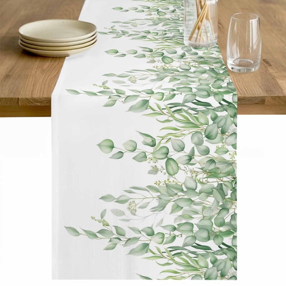 Eucalyptus Leaves Table Runner 48 Inches Long Farmhouse Dress Scarves ...