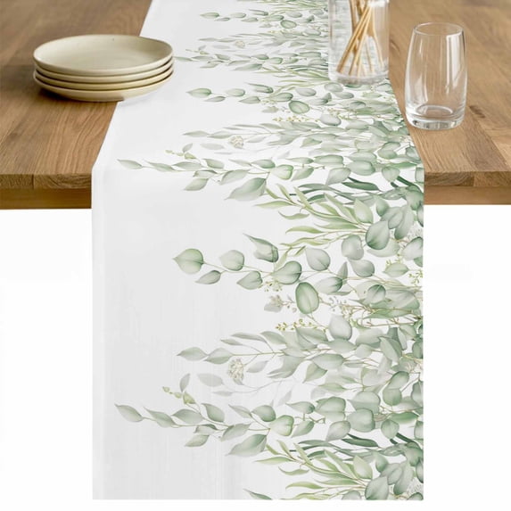 Eucalyptus Leaves Table Runner 60 Inches Long Farmhouse Dress Scarves ...