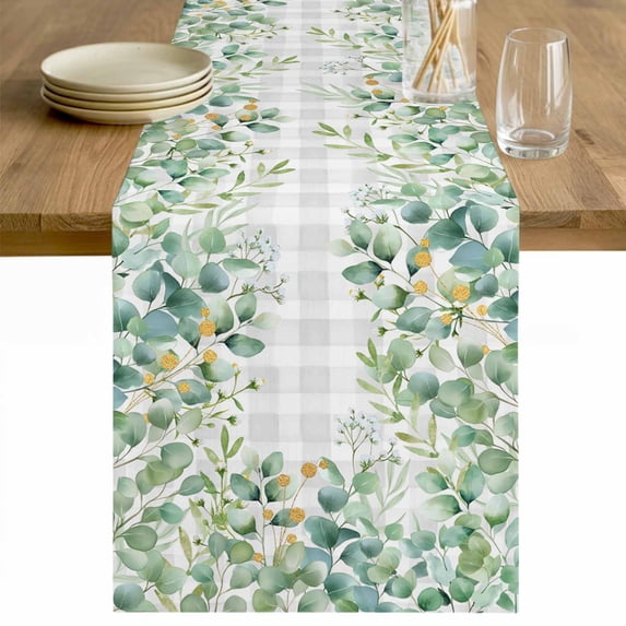 Eucalyptus Leaves Table Runner 72 Inches Long Farmhouse Dress Scarves ...