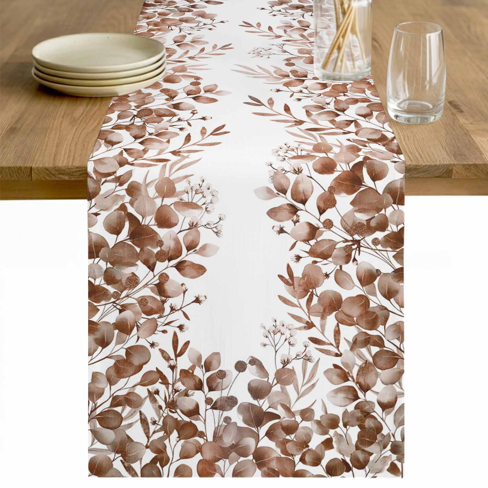 Eucalyptus Leaves Table Runner 90 Inches Long Farmhouse Dress Scarves ...
