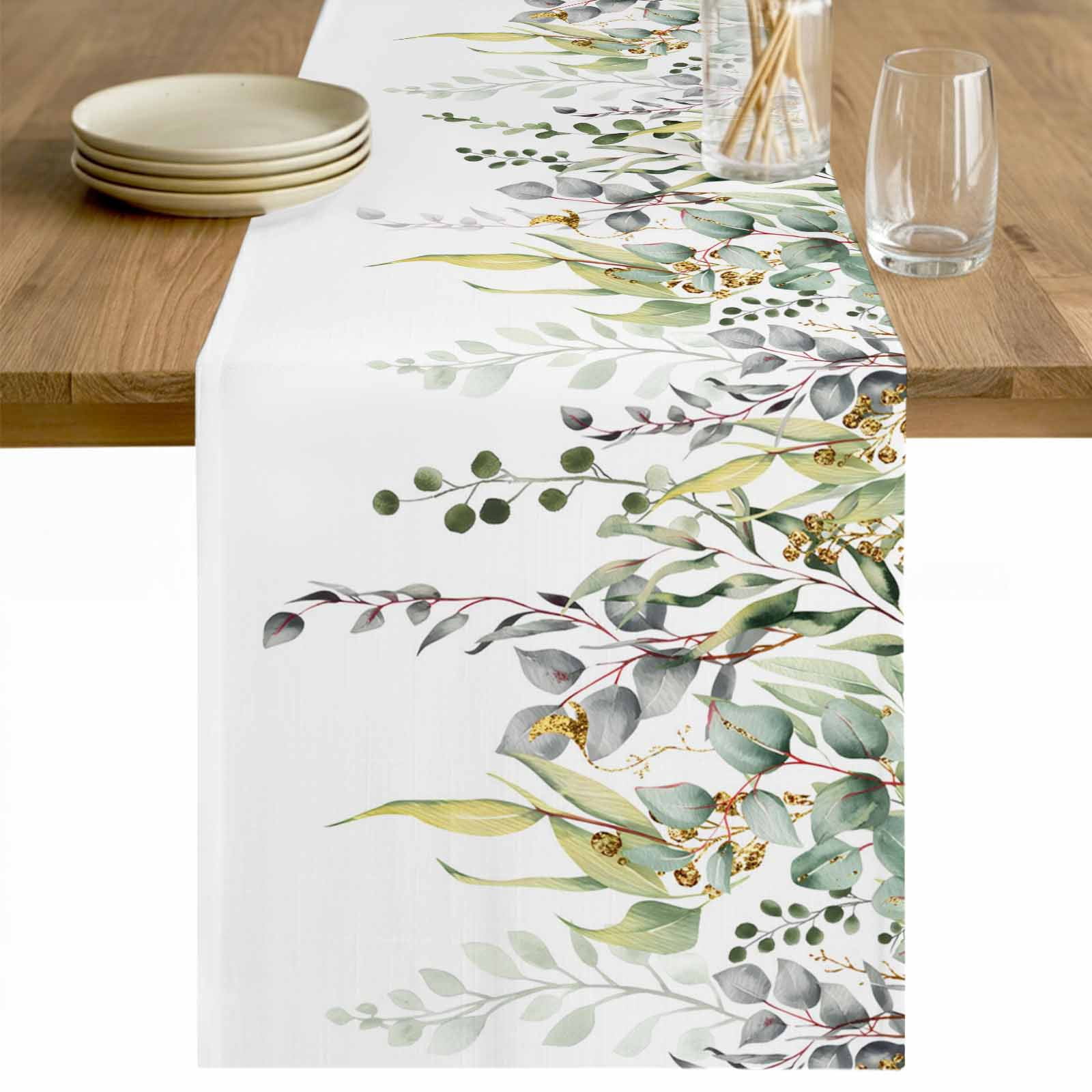 Eucalyptus Leaves Table Runner 90 Inches Long Farmhouse Dress Scarves ...