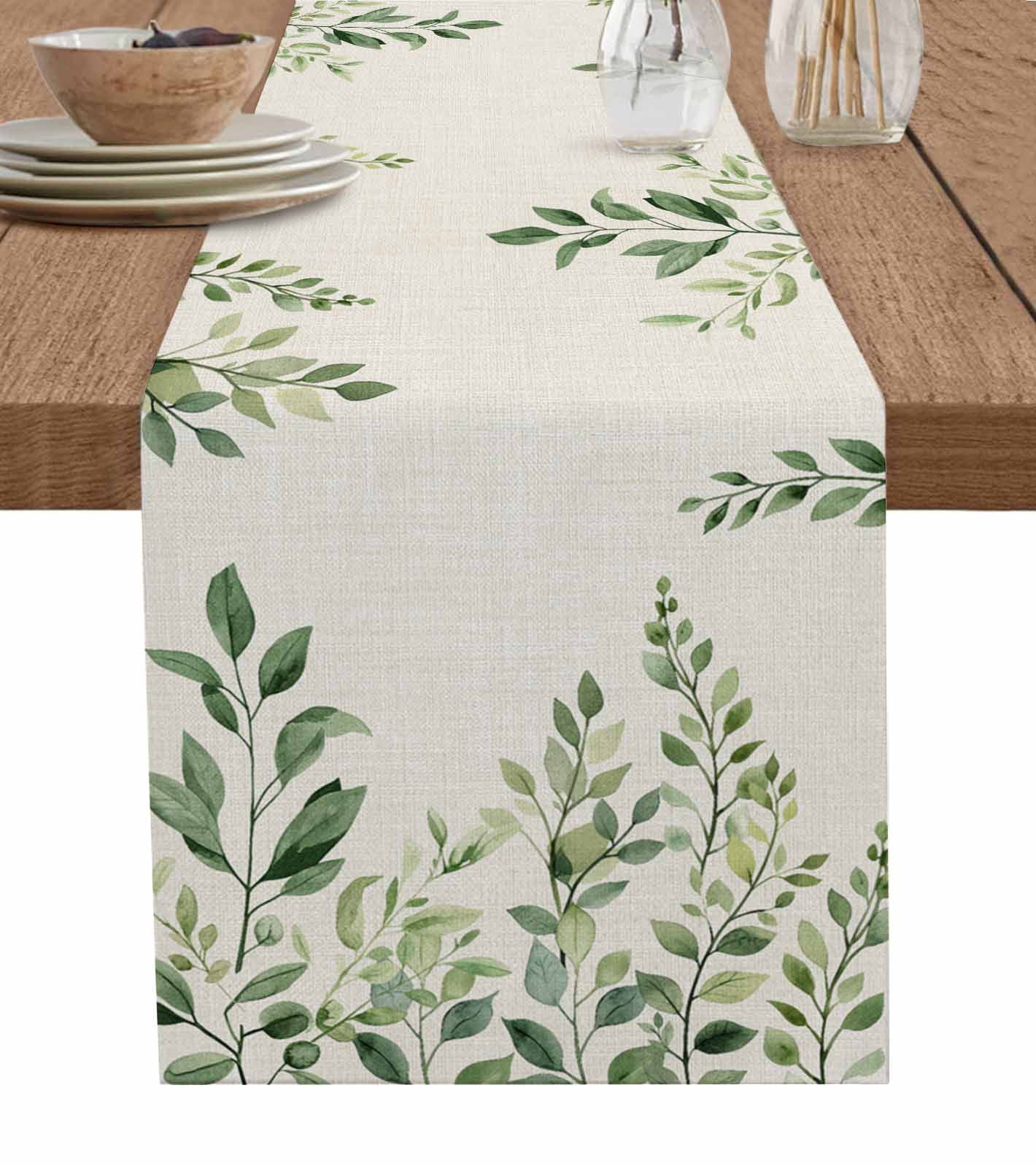 Eucalyptus Leaves Table Runner Sage Green Spring Botanical Rustic ...