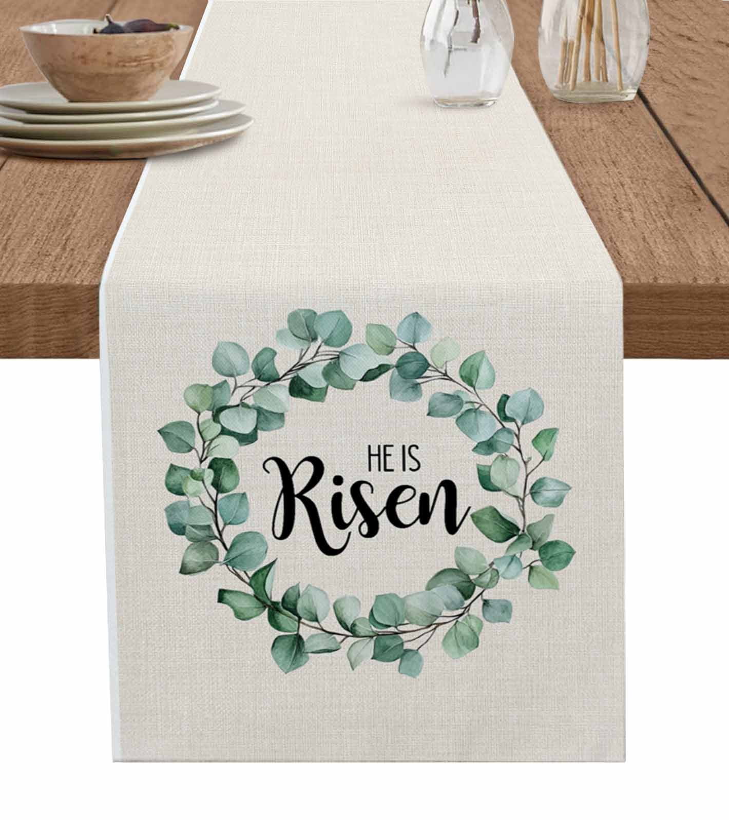 Eucalyptus Leaves Table Runner Vintage Simple Botanical Plants ...