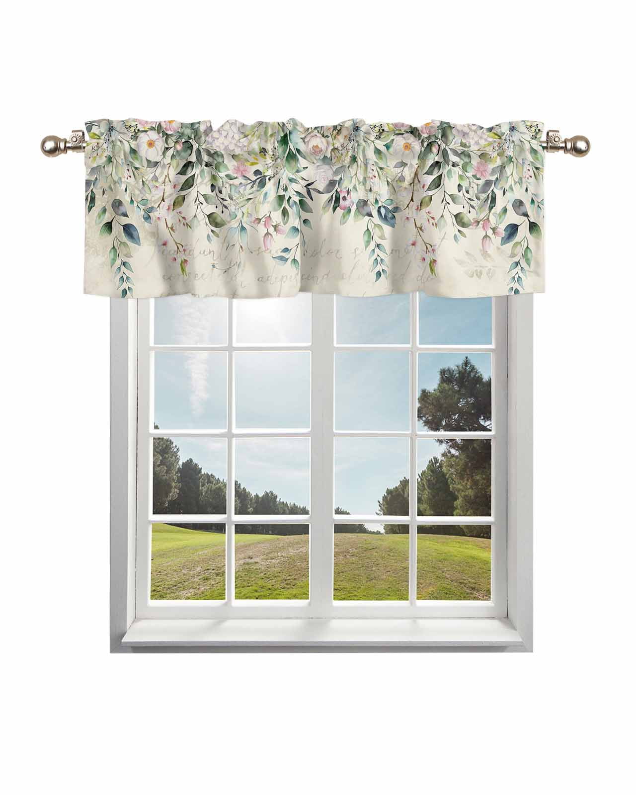 Eucalyptus Leaves Valance Curtains for Living Room/Bedroom/Bathroom ...