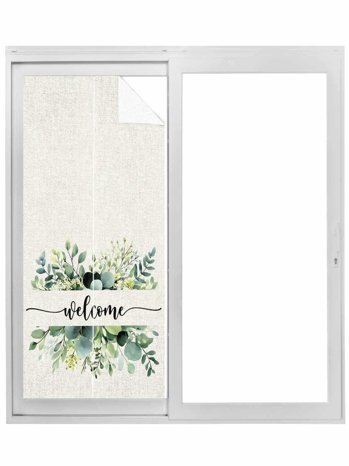 Eucalyptus Leaves Window Privacy Film Stained Glass Window Film ...