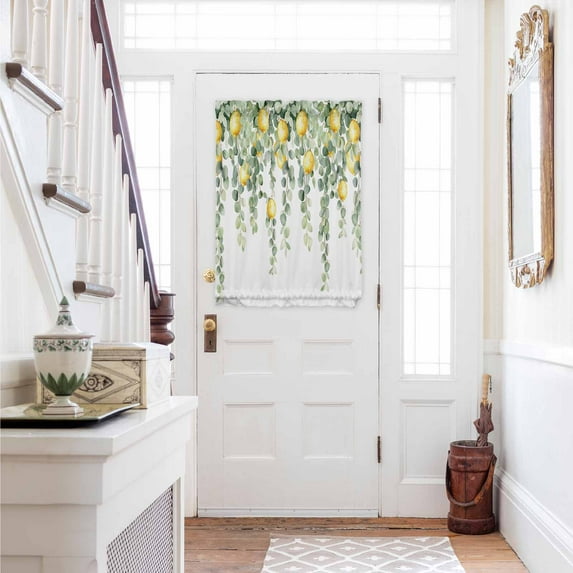 Eucalyptus Lemon Door Curtains for Door Window, French Sidelight Front ...