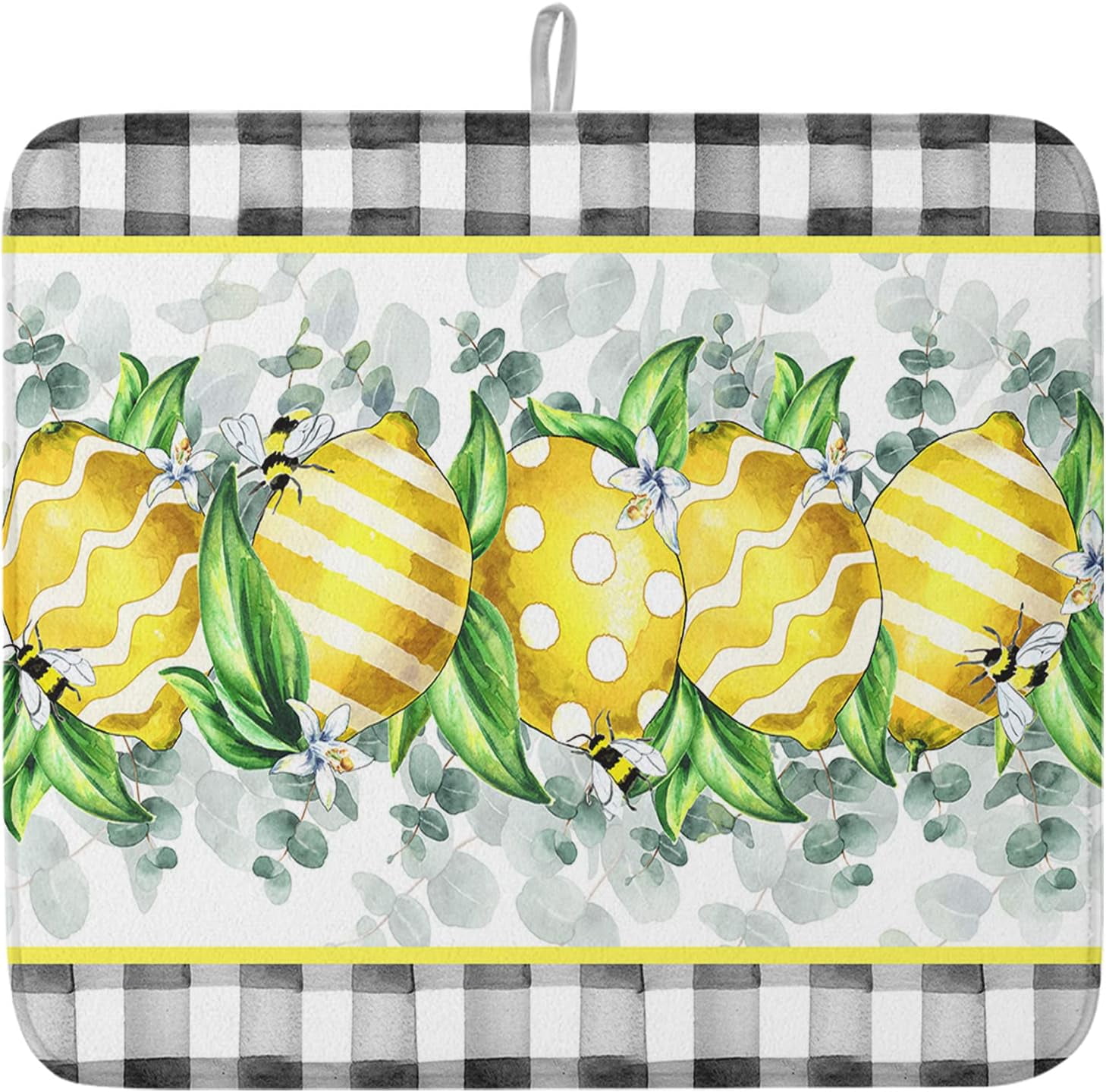 Eucalyptus Lemon Kitchen Drying Mat 18x24 Inches, Spring Summer ...