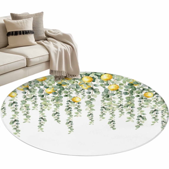 Eucalyptus Lemon Large Area Rugs for Bedroom Living Room, Soft Non Slip ...