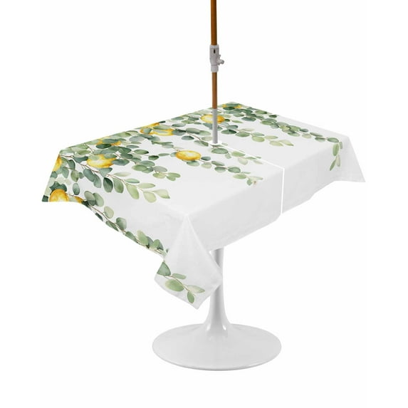 Eucalyptus Lemon Rectangle Outdoor Tablecloth, Waterproof Table Cloth ...