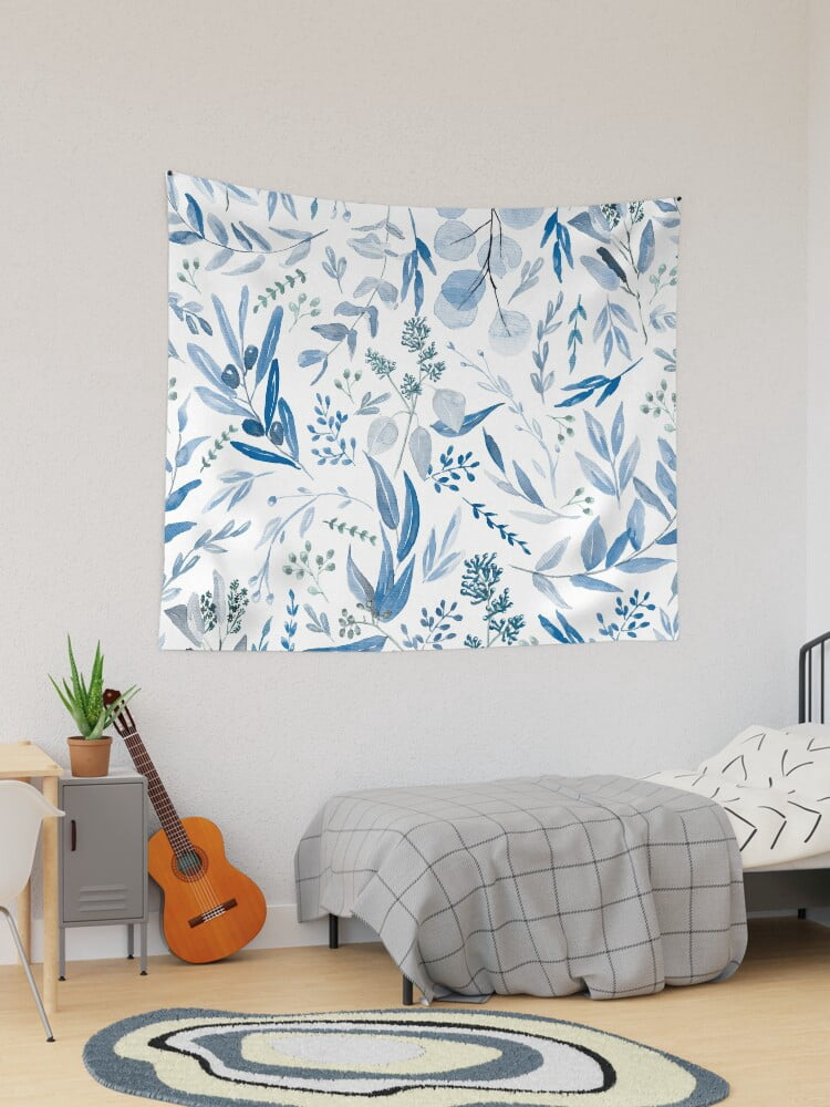 Eucalyptus Pattern - Blue Tapestry - Walmart.com