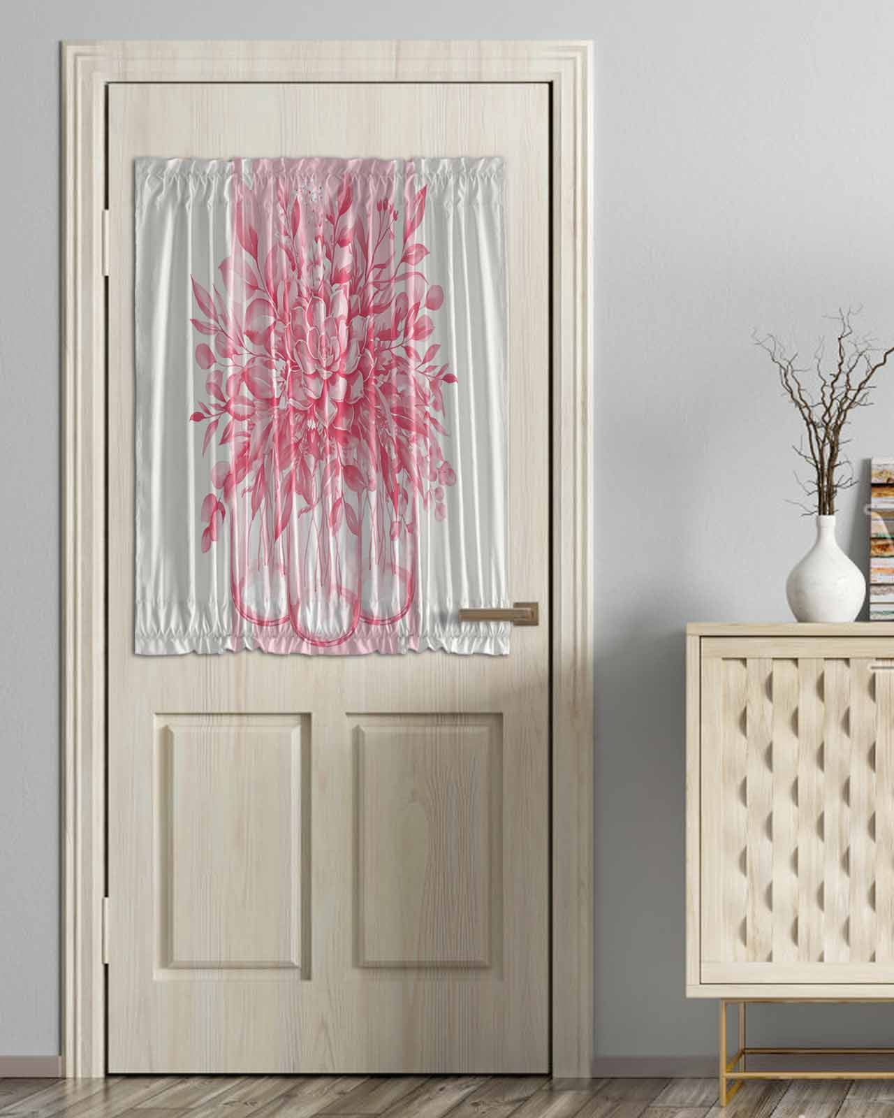 Eucalyptus Pink Blackout Door Curtains for French, Glass,Front, Back ...