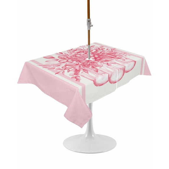 Eucalyptus Pink Rectangle Outdoor Tablecloth, Waterproof Table Cloth ...