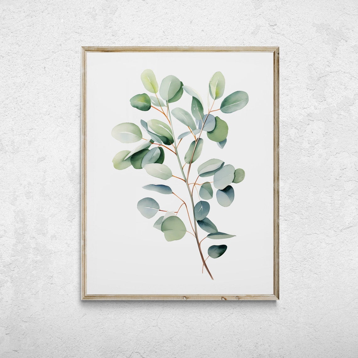 Eucalyptus Print, Eucalyptus Branch, Green Leaf Painting, Watercolour ...